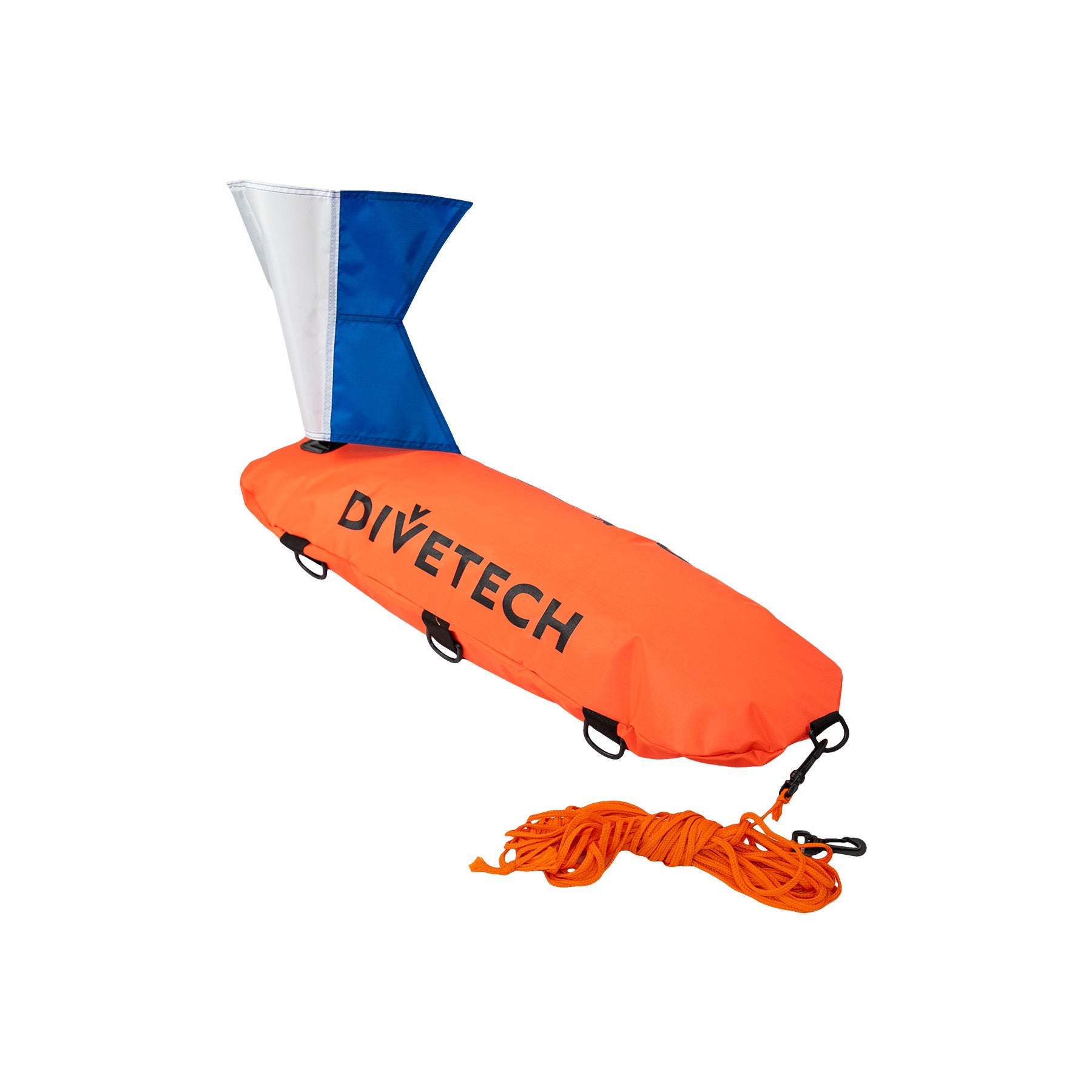 Double Celled Float W Flag Orange 15L – DivetechNZ